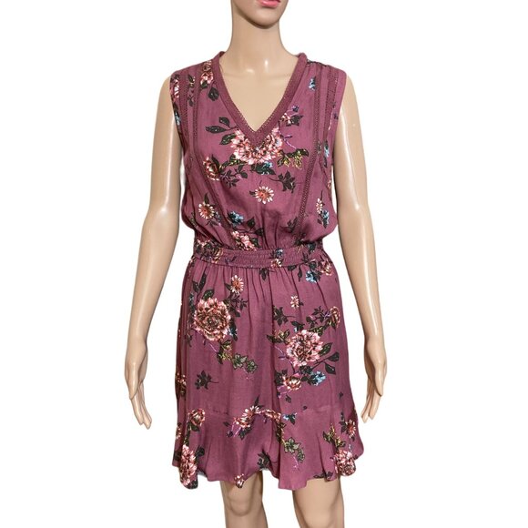 American Rag | Dresses | American Rag Purple Floral Rayon Dress Size ...